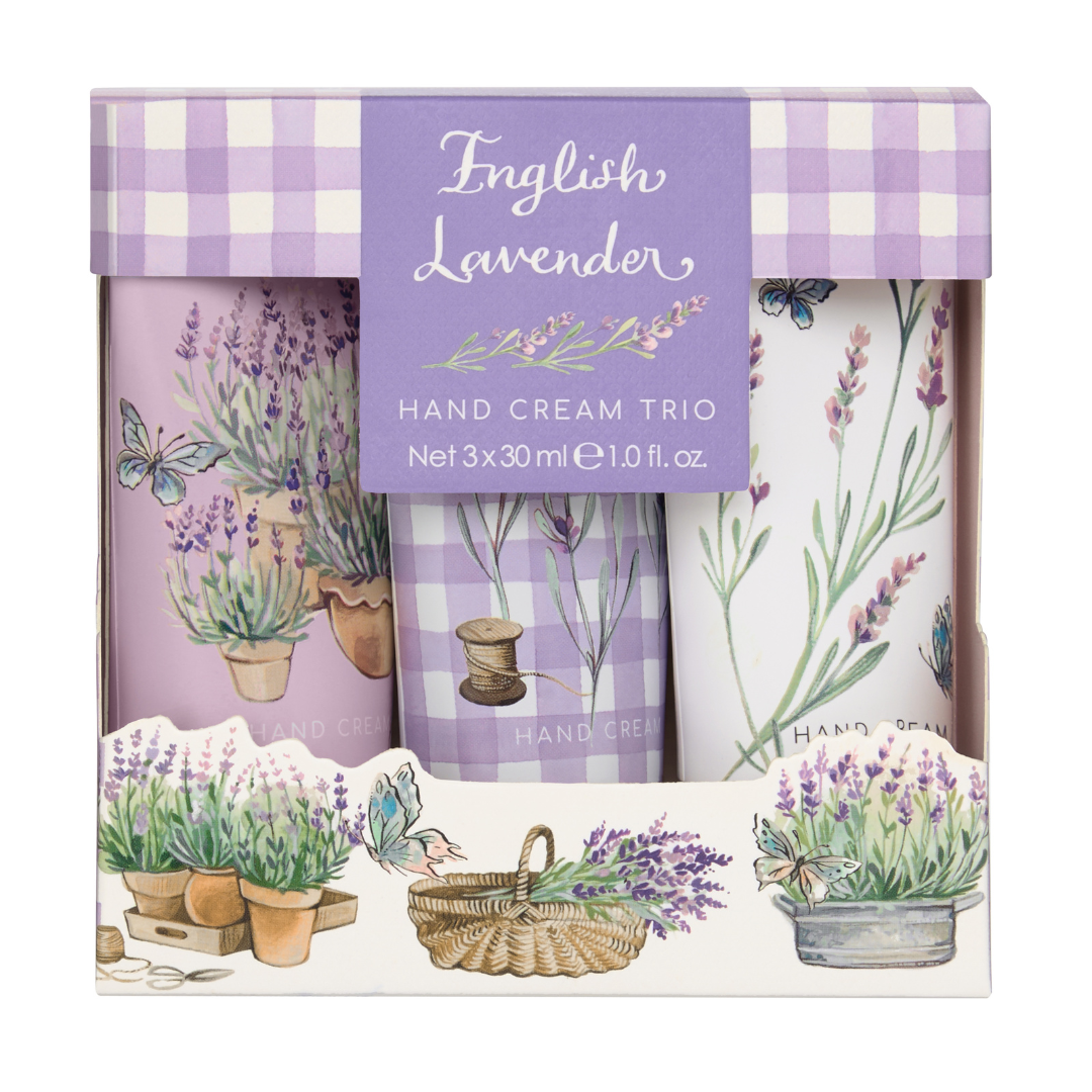 English Lavender Hand Cream Trio, 3x 30ml – Heathcote & Ivory